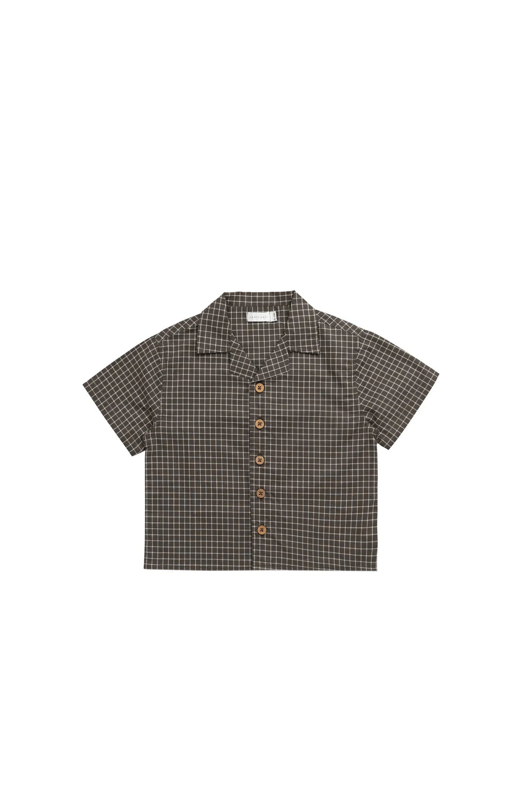 Jamie Kay Organic Cotton Silas Shirt - Coffee Grid – Little Beach Road